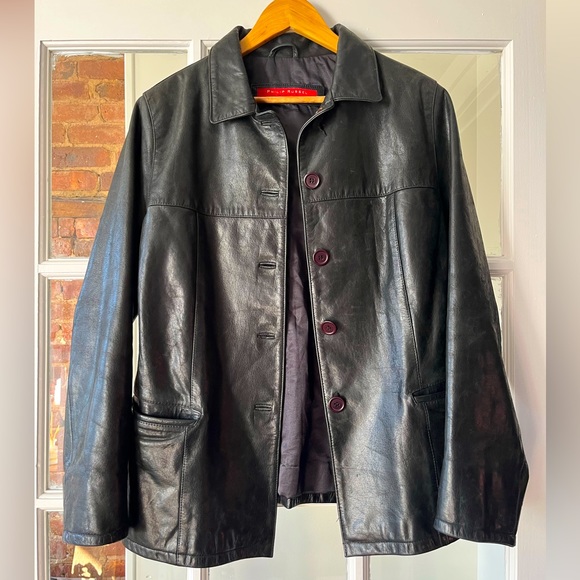Jackets & Coats | Philip Russel Button Down Leather Jacket | Poshmark